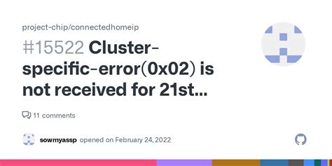 Cluster Specific Error0x02 Is Not Received For 21st Attempt With
