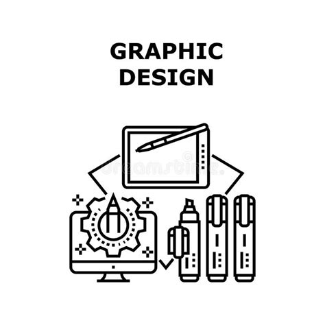 Diseño Gráfico Vectorial Concepto De Ilustración Negra Stock De
