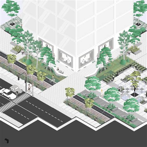 Axonometric Urban Landscape Toffu Co