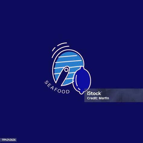 Ikon Vektor Dan Logo Untuk Restoran Atau Kafe Makanan Laut Ilustrasi