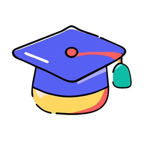 Student Hat Icon Doodle Offset Fill Premium Ai Generated Vector