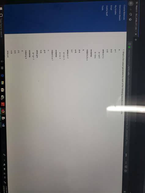 Solved What Is The Output Generated By Each Of The Following