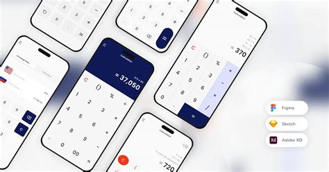 Calculator Mobile App Ui Kit Graphic Templates Envato Elements