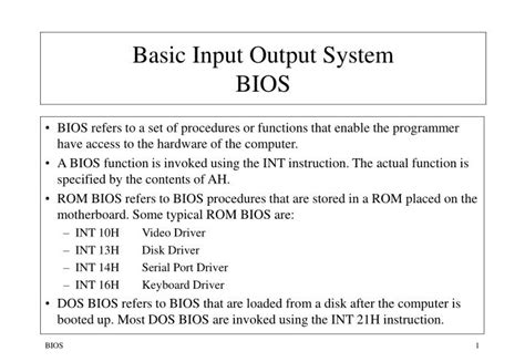 PPT Basic Input Output System BIOS PowerPoint Presentation Free