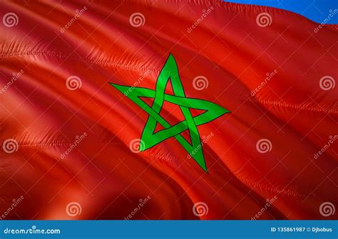 Morocco Flag 3d Waving Flag Design The National Symbol Of Morocco 3d