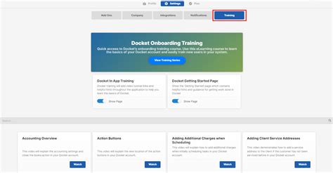 Main Settings Directory Docket Support