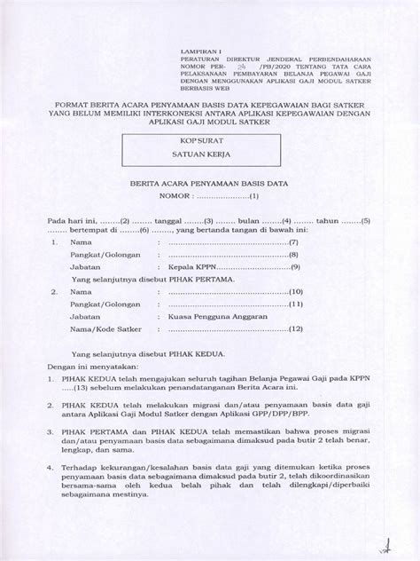 Format Berita Acara Penyamaan Basis Data Pdf