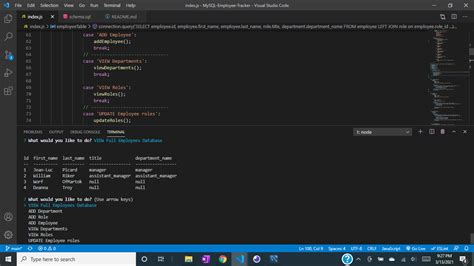 Github Tianwesmysql Employee Tracker Allows Users To Interact With