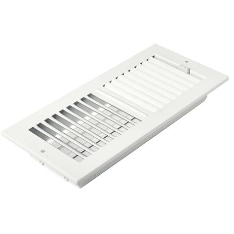 Sierra Grates 4” X 10” 2 Way Wall And Ceiling Register In Glacier White Rectangle Sidewall And