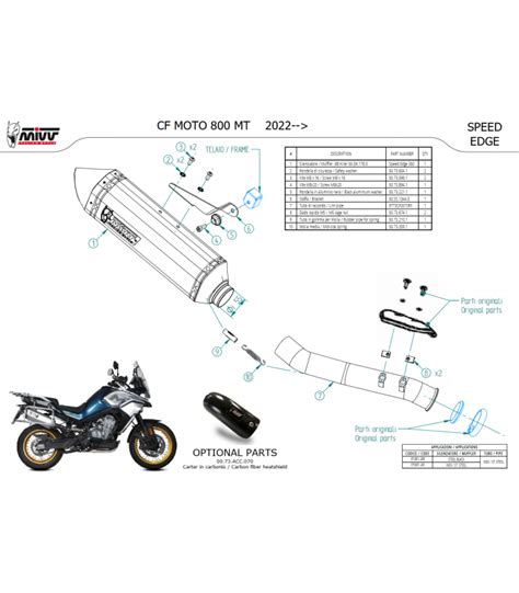 Mivv CF Moto 800MT Terminale Di Scarico Marmitta Speed Edge Inox Omologato