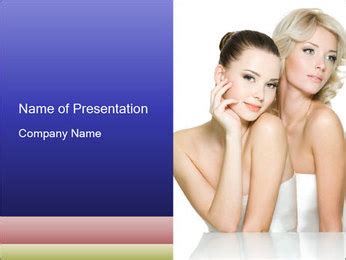 Beautiful Babe Women Embrace Sensuality In Joint Portrait On White Background PowerPoint