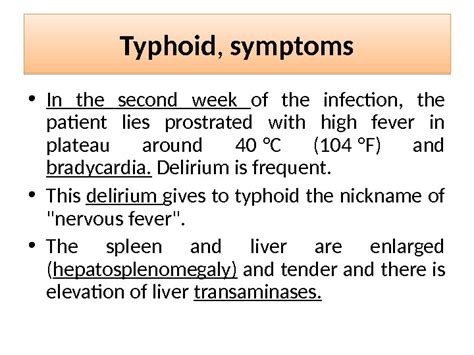 Typhoid Fever And Paratyphoid Fevers A B And