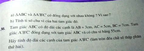 30 a ABC và AA B C có ng d ng v i nhau không Vì sao b Tính t