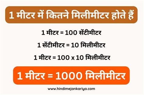 1 मीटर में कितने मिलीमीटर होते हैं 1 Metre Mein Kitne Millimetre Hote
