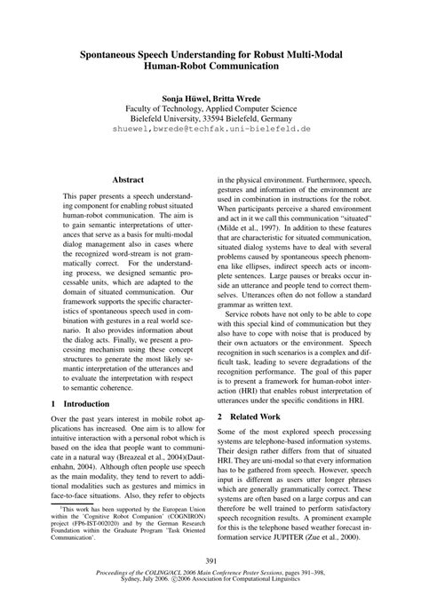 Pdf Robust Speech Understanding For Multi Modal Human Robot Communication