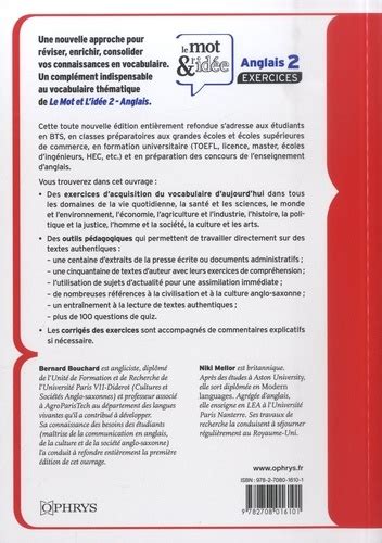 Exercices le mot l idée Anglais 2 de Bernard Bouchard Grand