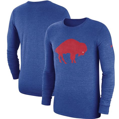 Mens Buffalo Bills Nike Royal Fan Gear Crackle Historic Tri Blend Long