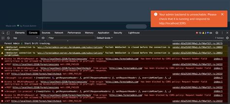 Dev Environment Not Reachableon Going Schema File Issue Help Me Forest Admin Developers