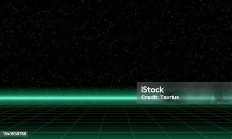 Synthwave 와이어프레임 네트 그림입니다 추상적인 디지털 배경 80년대 90년대 레트로 미래주의 레트로 웨이브 사이버 그리드 깊은 우주 표면 네온 불빛이 빛나고