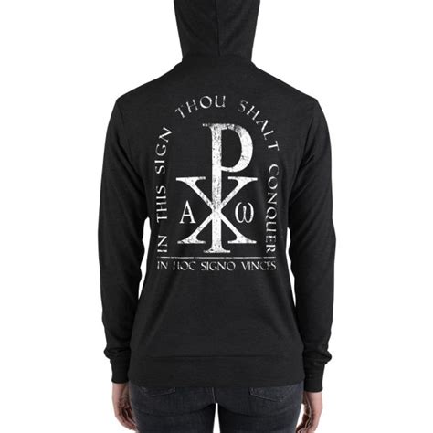 Chi Rho In Hoc Signo Vinces Zip Hoodie Western Aesthetics