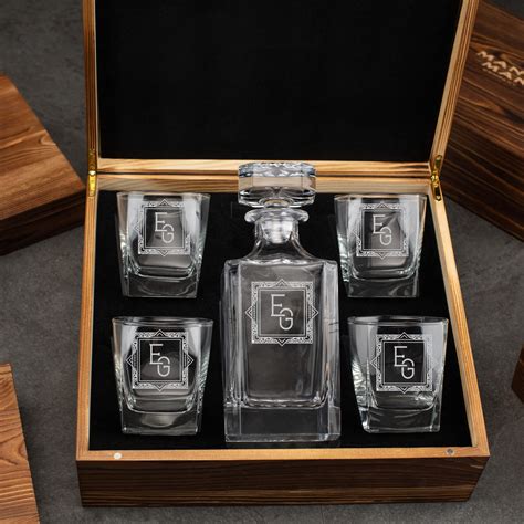 Personalized Whiskey Decanter Set Manly Man Co