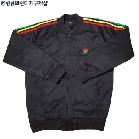 아디다스 올드스쿨 빈티지 자메이카 빅로고 누빔 자켓 헬로마켓