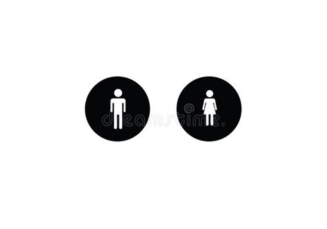 Male Female Wc Sex Stickman Icon Black Vector Men And Women Stock Vector Illustration Of Door
