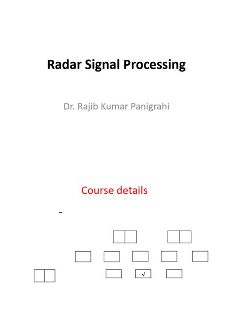 Lecture 1 Course Introduction Pdf Radar Microwave Technology