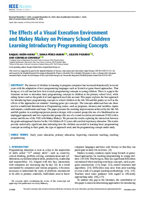pdf the effects of a visual execution environment and makey makey on