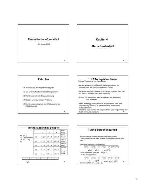 Kapitel 4 Berechenbarkeit