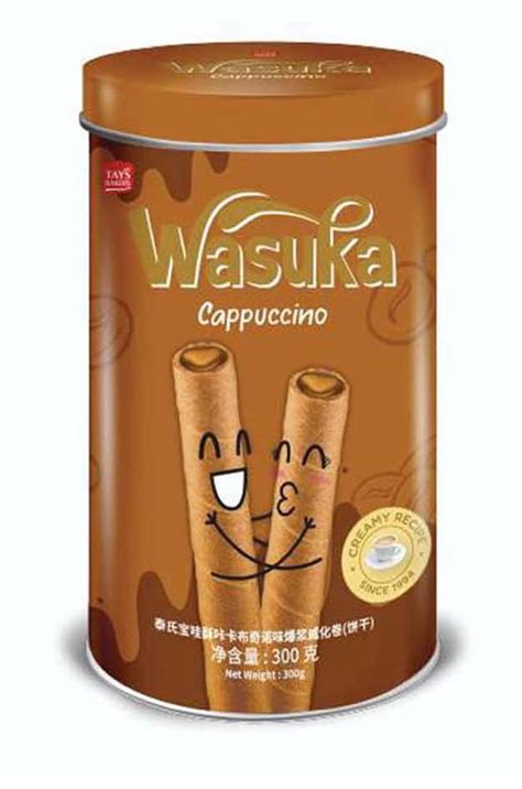 Wasuka Wafer Rolls Cappuccino Flavor Premium Snack With 100 Natural Ingredient And Pure