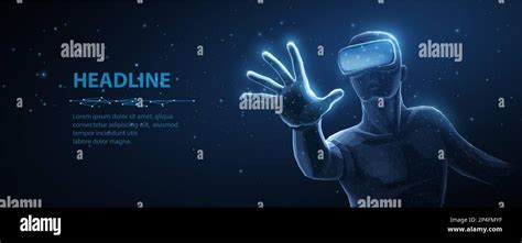 A Man Using A Vr Device For An Immersive Virtual Experience In A