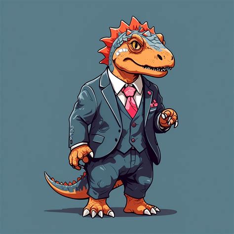 Download Ai Generated Dinosaur Businessman Royalty Free Stock