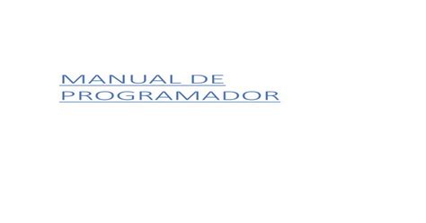 Manual De Programador Repository