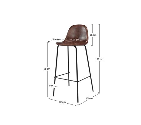 Chaise De Bar Henrik En Cuir Synthétique Marron Cm lot De Tabouret BUT