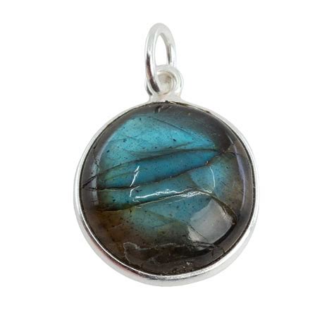 Pendentif Labradorite Argent 925 Forme Ronde 15 Mm Zenvol Vente