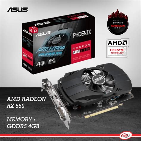 Jual Vga Card Asus Radeon Rx 550 4gb Gddr5 Ph Rx550 4g Evo Vga Rx 550
