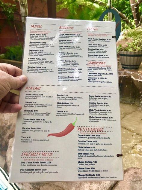 Menu At El Rey Restaurant Pauma Valley