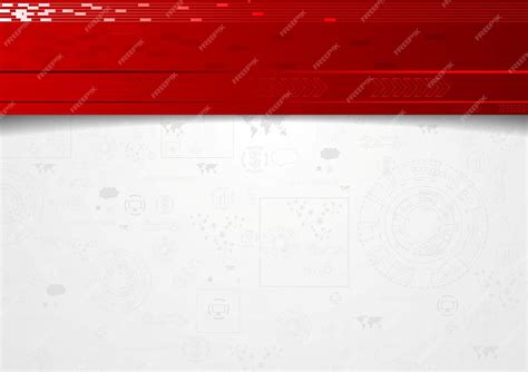 Premium Vector Tech Corporate Background With Red Header Vector Design