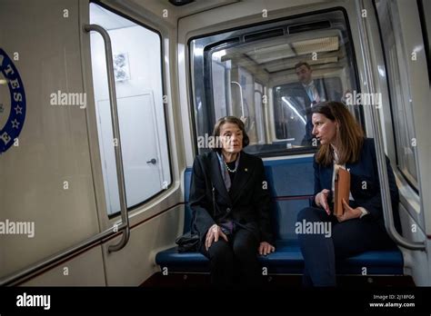 United States Senator Dianne Feinstein Democrat Of California Rides A