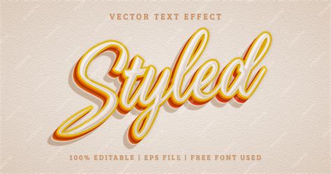 Premium Vector Styled Text Vintage Editable Text Effect Style