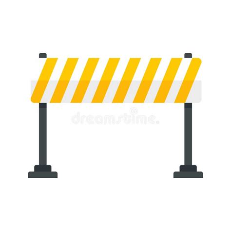 Road Barrier Line Icon Flat Isolated Vector Stock Illustration Illustration Of Warning Danger