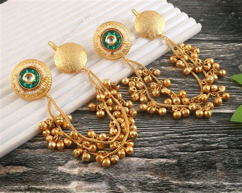 Designer Ghungroo Earrings Whair Chain High Trend Sahara Jhumkies