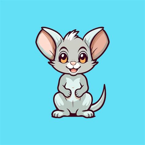 귀여운 캥거루 마스코트 캐릭터 디자인 프리미엄 벡터