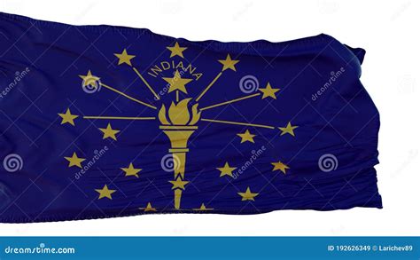 Indiana Flag Isolated On White Background 3d Illustration Stock