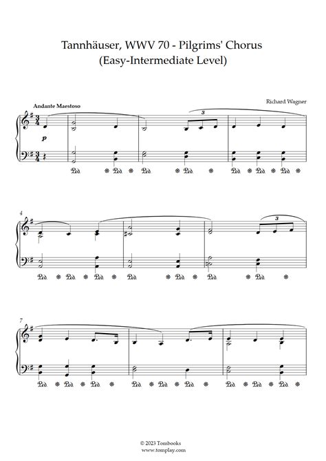 Tannhäuser Wwv 70 Pilgrims Chorus Easy Intermediate Level Wagner