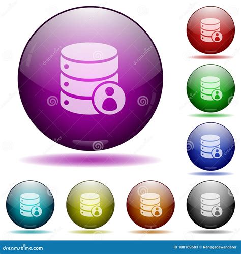 Database Privileges Glass Sphere Buttons Stock Vector Illustration Of