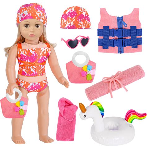 Ebuddy Doll Clothes 18 Inch Doll Accessories Beach