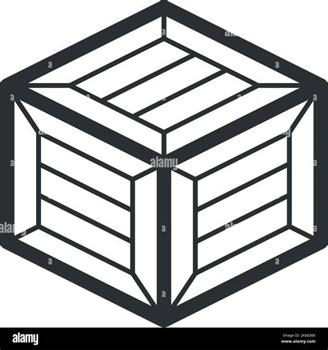 Wooden Box Line Icon Shipping Container Symbol Stock Vector Image