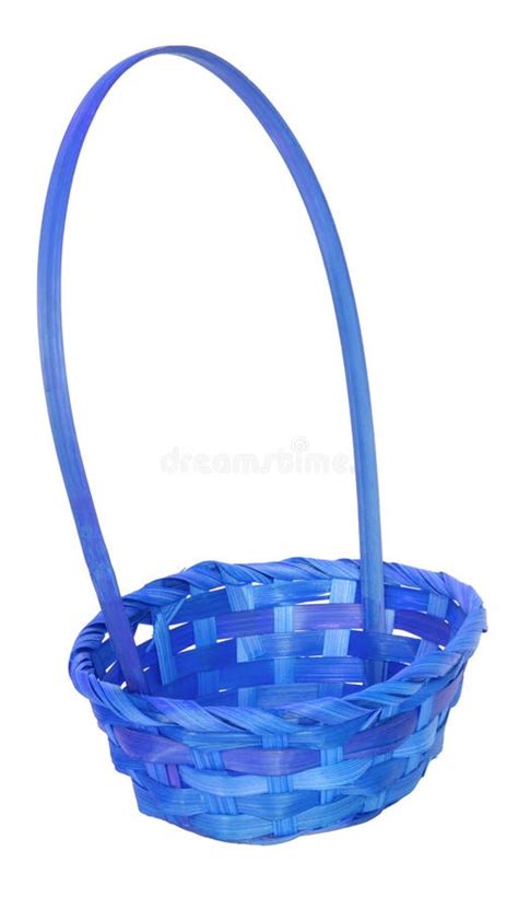 Wicker Easter Basket That Is Empty Blue And Isolated Stock Image